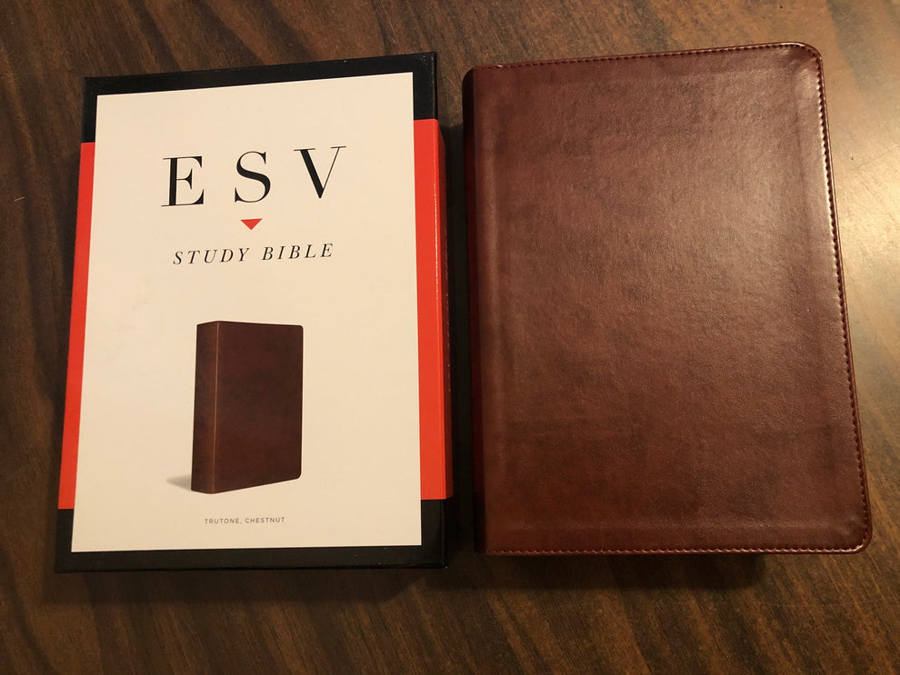 Personalized Esv Study Bible Chestnut Brown Trutone Custom Imprint